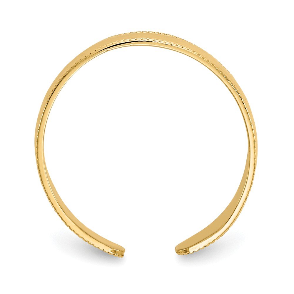 BillyTheTree Jewelry 14K Yellow Gold Milgrain Adjustable Toe Ring