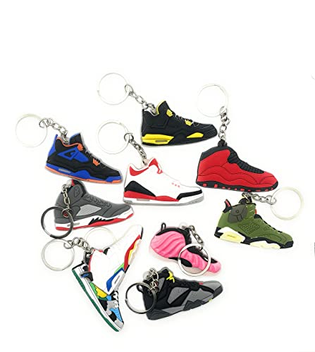 Shoe Key Chains Retro Sneaker Key Chains for womens Shoe Chains 10 pcs Random Pack of Hypebeast Keychains Retro Vintage Fun Gifts Party Favors Collectible for Sneaker Fans & Sneaker Heads Multicolor