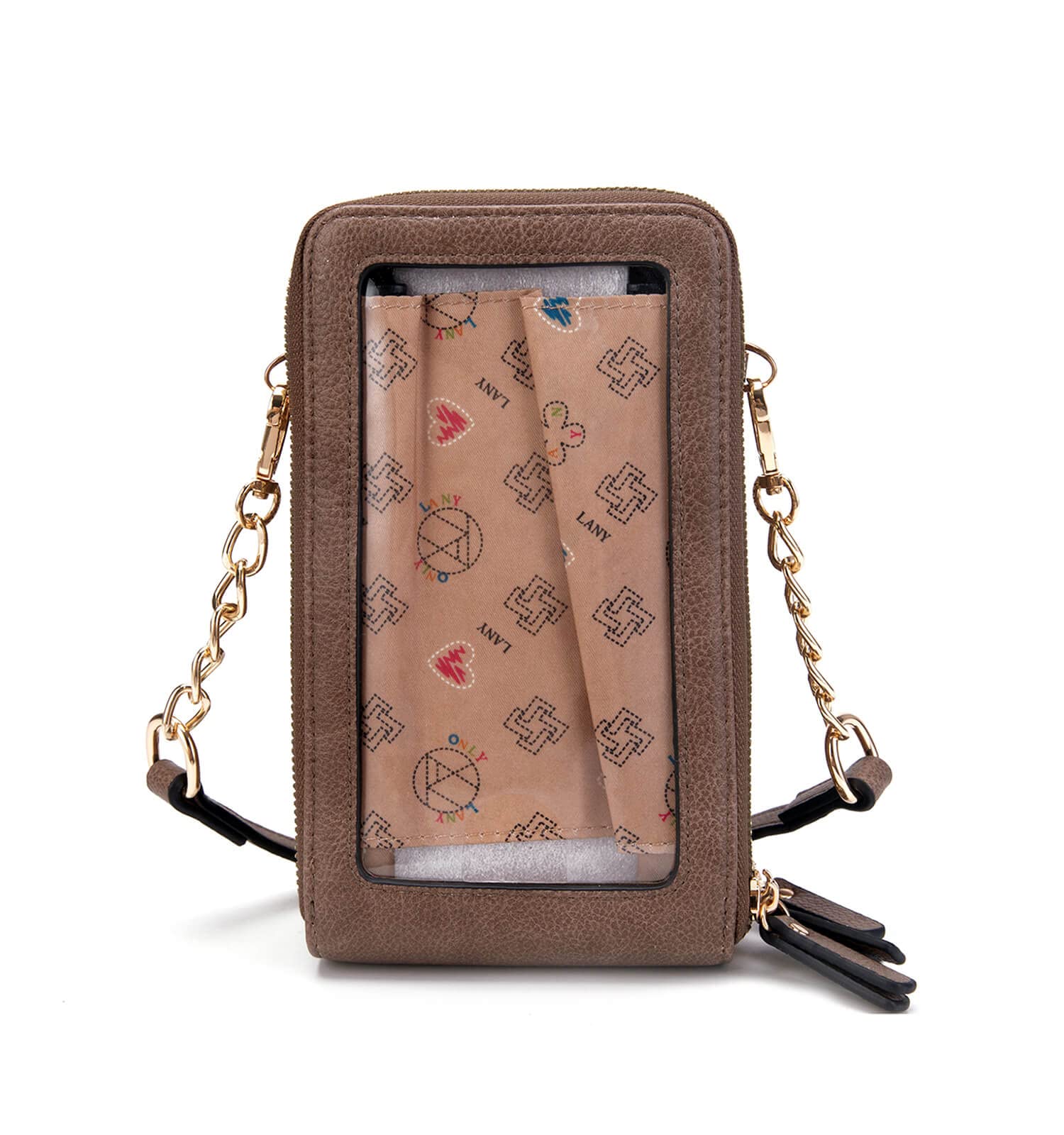 Betty Boop Paris Faux Leather Cellphone Wallet Crossbody Bag (Natural)