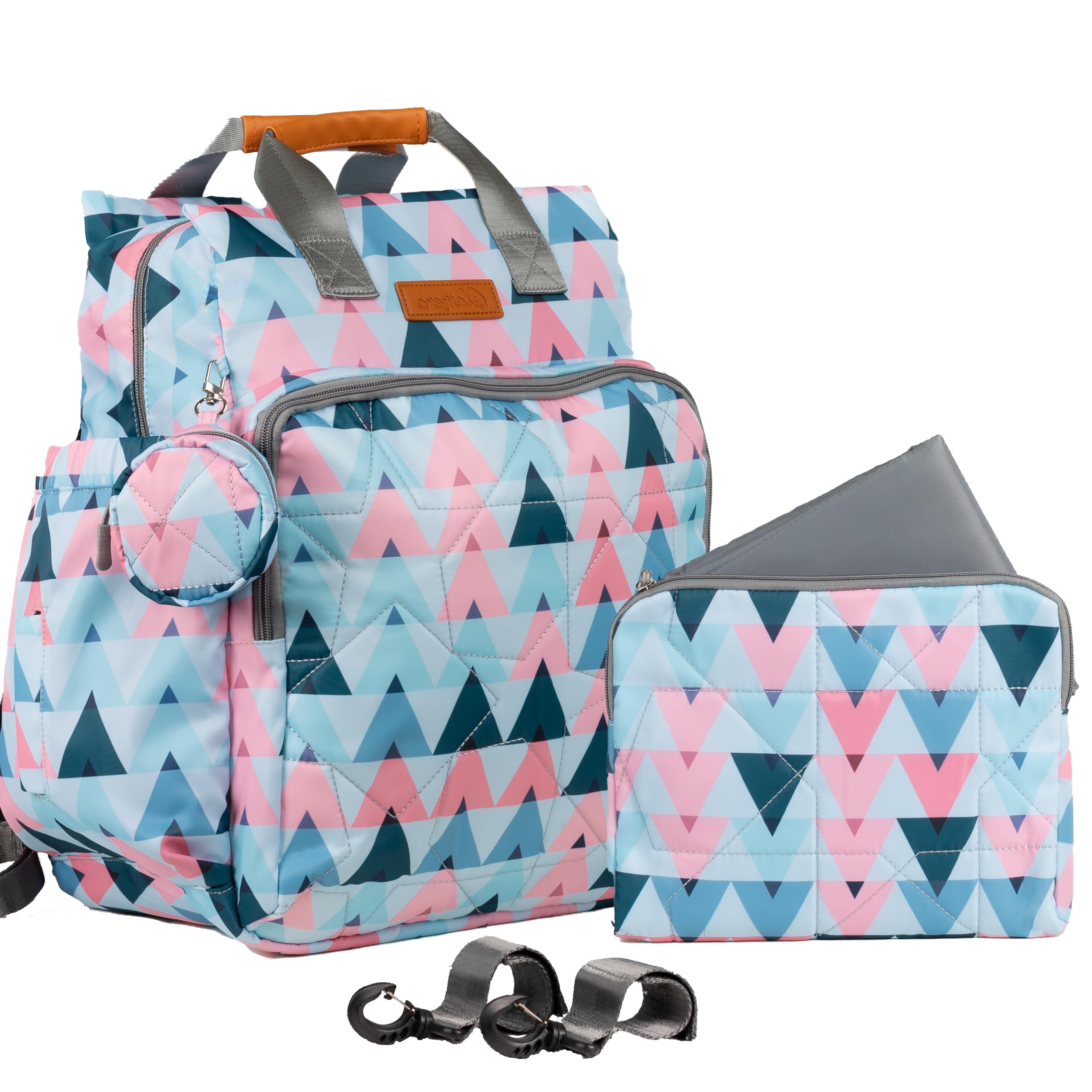 Clamera Diaper Bag Backpack – 5-in-1 Magna Travel Back Pack – Extra Large Diaper Bag with Changing Pad, Diaper Pouch, Pacifier Pouch & Stroller Hangers