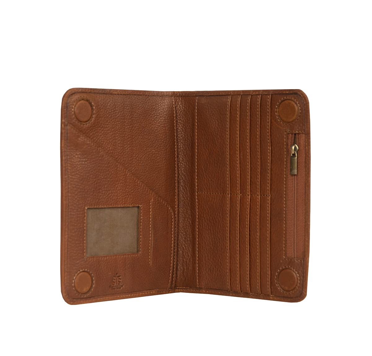 STS Ranchwear Women's Compact Multi-Function Leather Bifold Kai Collection Magnetic Wallet, Tan