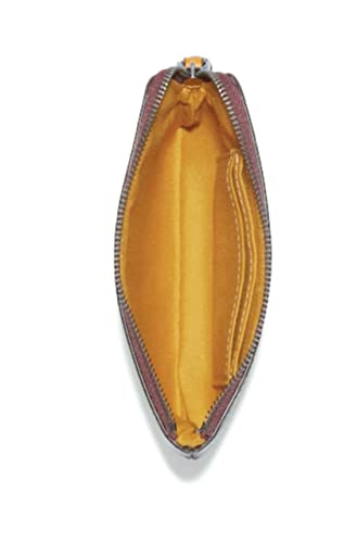 Coach Women Corner Zip Wristlet in Signature Canvas with Varsity Motif - Brown/Buttercup
