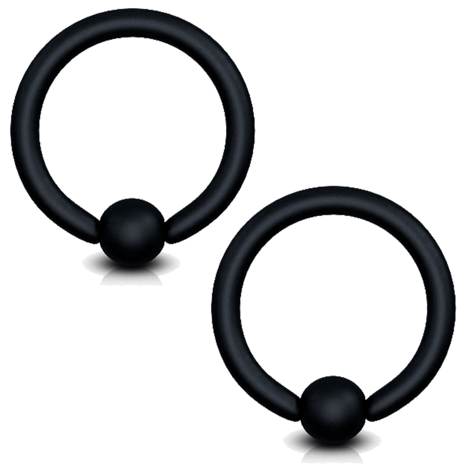 BodyJ4You 2PC Ball Closure Ring Stainless Steel 10G BCR 12mm Nipple Ear Lobe Conch Body Piercing Jewelry
