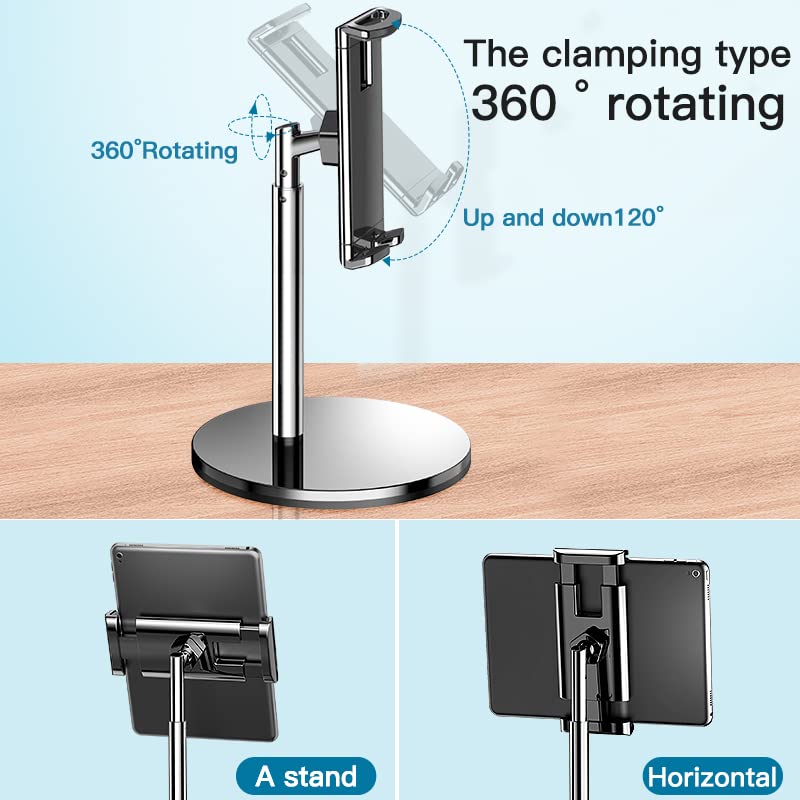 CNBANAN AYSYN Black 360° Rotating Bracket 4.7-15.6 Inch Cell Phone Stand Height Adjustable Phone Stand for Desk Compatible for ipad Phone Holder Stand