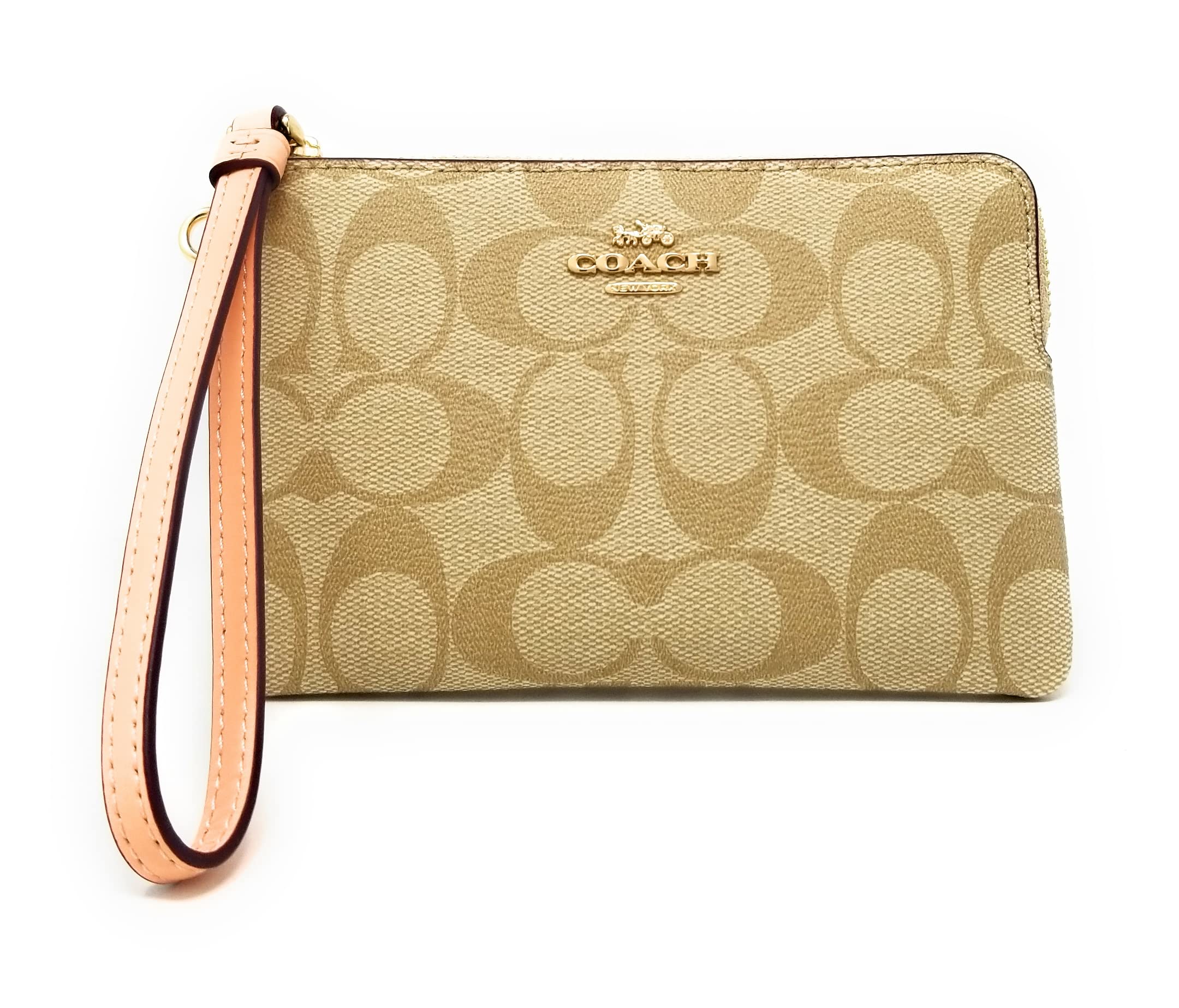 Coach Women's Boxed Corner Zip Wristlet In Signature Canvas