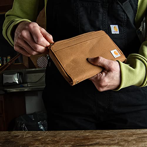 Carhartt Casual Canvas Wallets for Women, Nylon Duck Lay-Flat Clutch (Black), One Size