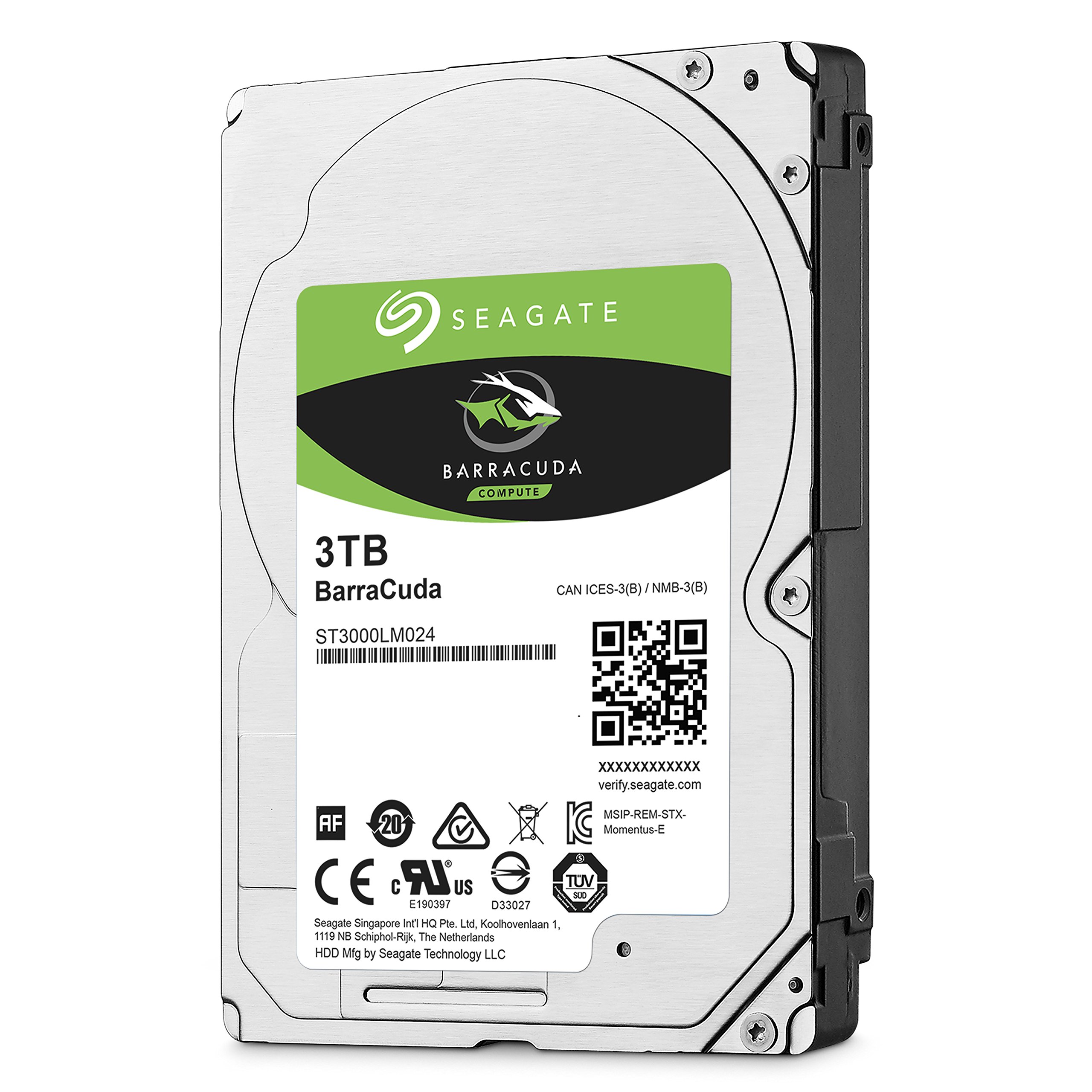 Seagate BarraCuda 3TB Internal Hard Drive HDD – 2.5 Inch Sata 6Gb/s 5400 RPM 128 MB Cache for Computer Desktop PC (ST3000LM024)