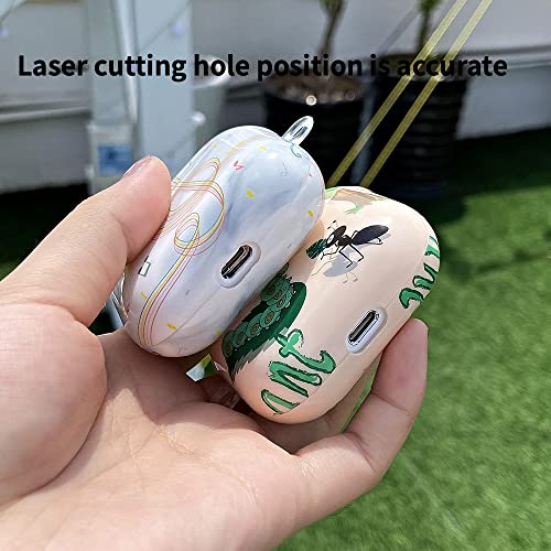 EUVIP Cute Cartoon Note Mechanical Fall Proof IMD Headset case Compatible with AirPods Pro 3 2/1 Protective case for Men, Women and Girls (AirPods Pro,Music Notation)