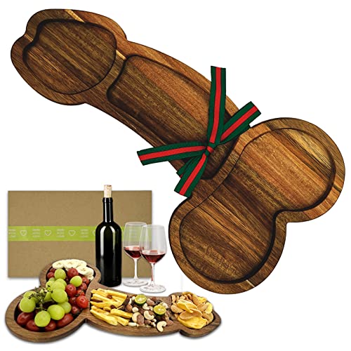 cenleoha 17.3×10.4inch Large Acacia Penis Charcuterie Board Funny Gifts for Women Penis Shaped Gifts Penis Personalized Charcuterie Board for Penis Party Penis Bachelorette Party
