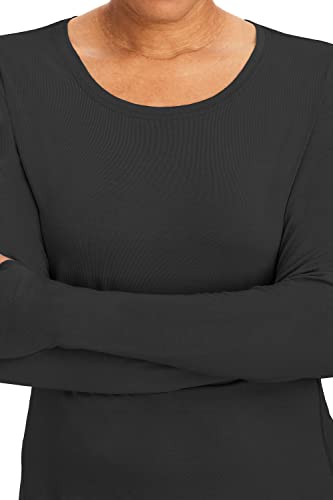 Healing Hands Comfortable Under Scrubs for Women Knits Women’s Medical Long Sleeve Scrub Tee 5051 Mackenzie Black XL