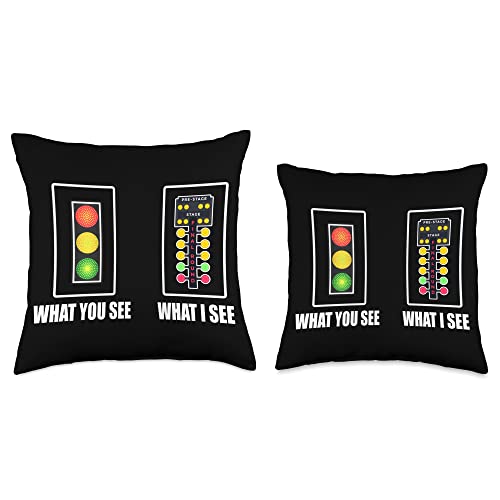 Drag Racer Gifts & Drag Race Apparel Accessories Funny Racing Christmas Tree Drag Racer Dragster Throw Pillow, 18x18, Multicolor