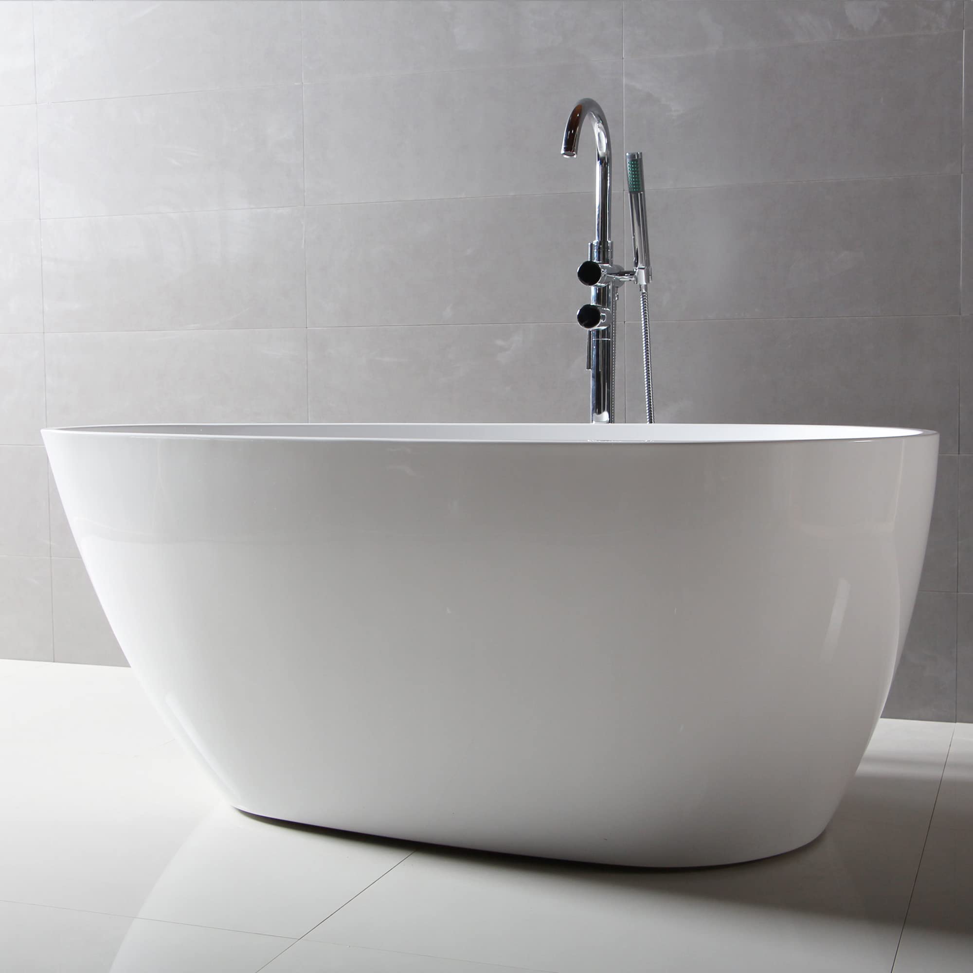 Dowell 074 55",60" & 63" Luxury Contemorary High Grade Acrylic FREE STANDING Bathtub White/Black/Red Modern New (55-1/8"x29-1/2"x22-7/8")