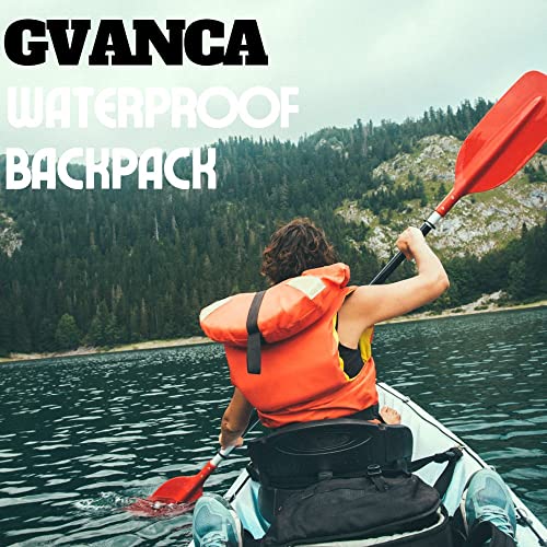 GVANCA Waterproof Dry Bag Backpack for Kayaking, Roll Top Kayak Dry Backpack, Floating Outdoor Dry Sack Boating Sailing Canoeing Rafting Fishing Camping 35L Black