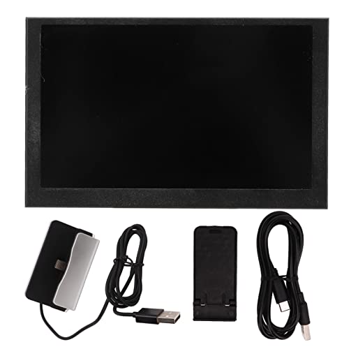 Computer CPU GPU RAM HDD Data Monitor, USB Display Brightness Stepless Adjustment IPS Type C Secondary Screen Clear for PC(Black)