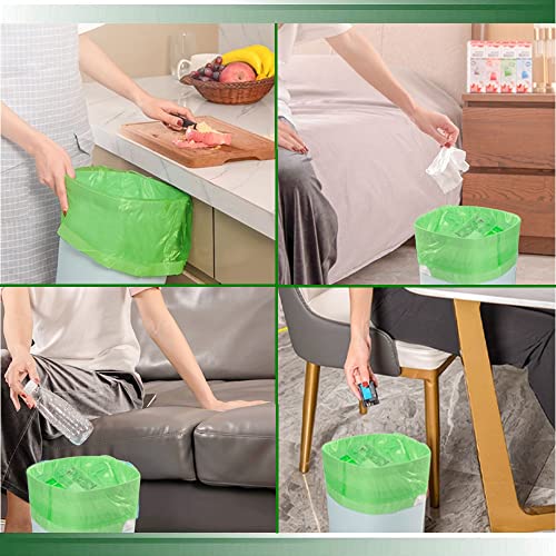 iDemaya Medium Compostable Trash Bags, Biodegradable 8 Gallon Garbage Bags, Recycling Degradable Unscented Rubbish Bags for Kitchen Bathroom Office Car Pet Wastebasket, (4 Rolls / 100 Count, Green)