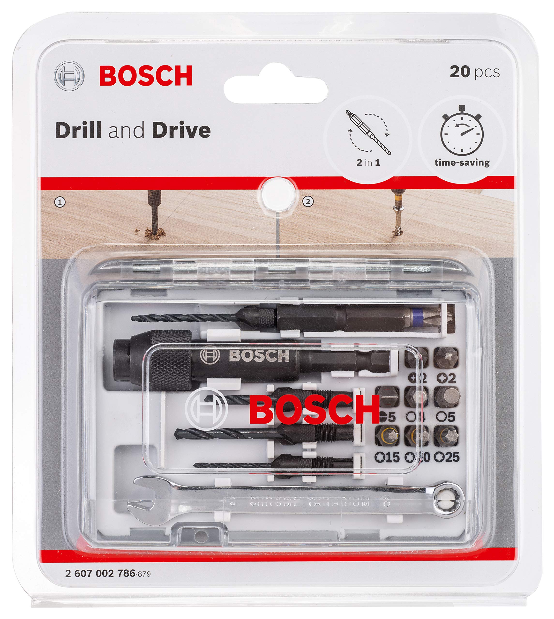 Bosch 2607002786 Screwdriver Bit Set HSS 20 Pcs
