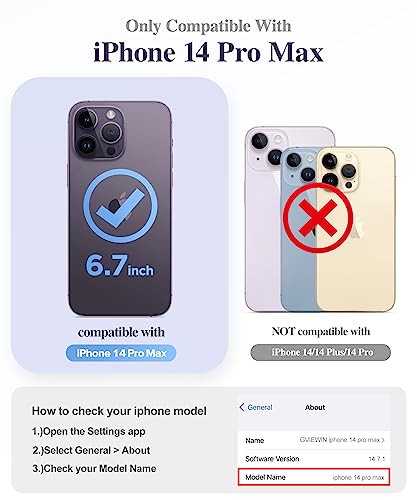 GVIEWIN for iPhone 14 ProMax Case Compatible with MagSafe, [Screen Protector + Camera Lens Protector] [MIL-Grade Protection] Magnetic Floral Clear Shockproof Women Phone Case for 14 Pro Max(Purple)