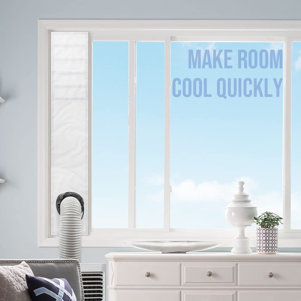 BEWAVE Portable AC Window Seal, Universal Air Conditioner Window Seal Kit, Waterproof Adjustable Size Window Seal for Portable Air Conditioner Dryer and Sliding Window, 30x100~154CM