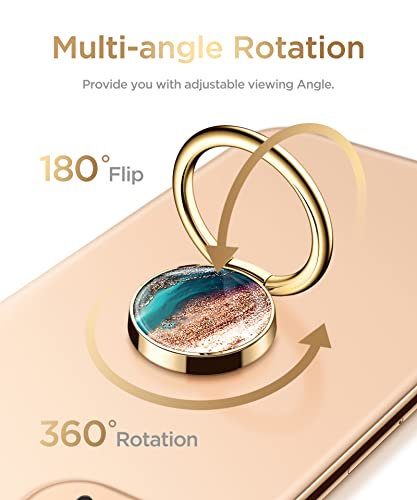 GVIEWIN Marble Bundle - Compatible with Samsung Galaxy S23 Ultra 6.8 Inch [No Built-in Screen Protector] + Phone Ring Holder (Dreamland River/Purple) (2 Items Bundle)