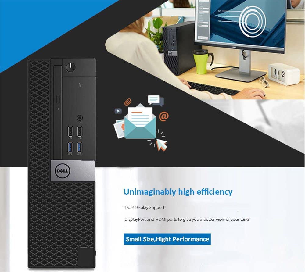 DELL OptiPlex 3040 SFF Desktop Computer Intel Quad Core i5-6500 3.2GHz up to 3.6GHz 16GB Ram 512GB SSD Built-in WiFi & Bluetooth HDMI Dual Monitor Support Wireless Keyboard & Mouse Win10 Pro (Renewed)