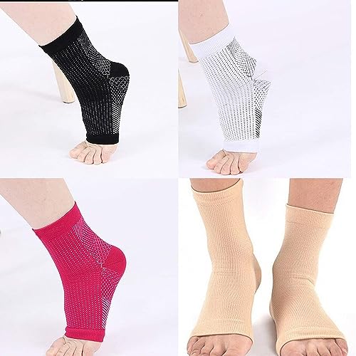 hwojjha 6 pairs Soother Socks Anti-Fatigue Compression Foot Sleeve Brace Sock - Instant Foot & Ankle Pain Relief (set C, L/XL)