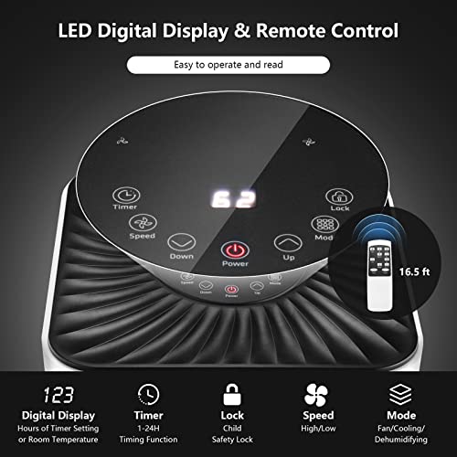 PETSITE Portable Air Conditioner, 3-in-1 AC Cooling Unit Dehumidifying, Fan & Air Cooler Function, Remote Control, Window Kit Included (8000BTU, White)