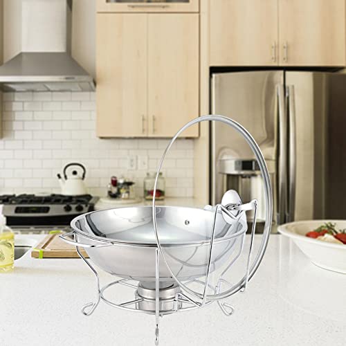 IEUDNS Stainless Steel Round Buffet Chafer with Cover Multifunction Durable Three.5L Serving Tray Holder Chafing Dish Warming Tray for Weddings Parties
