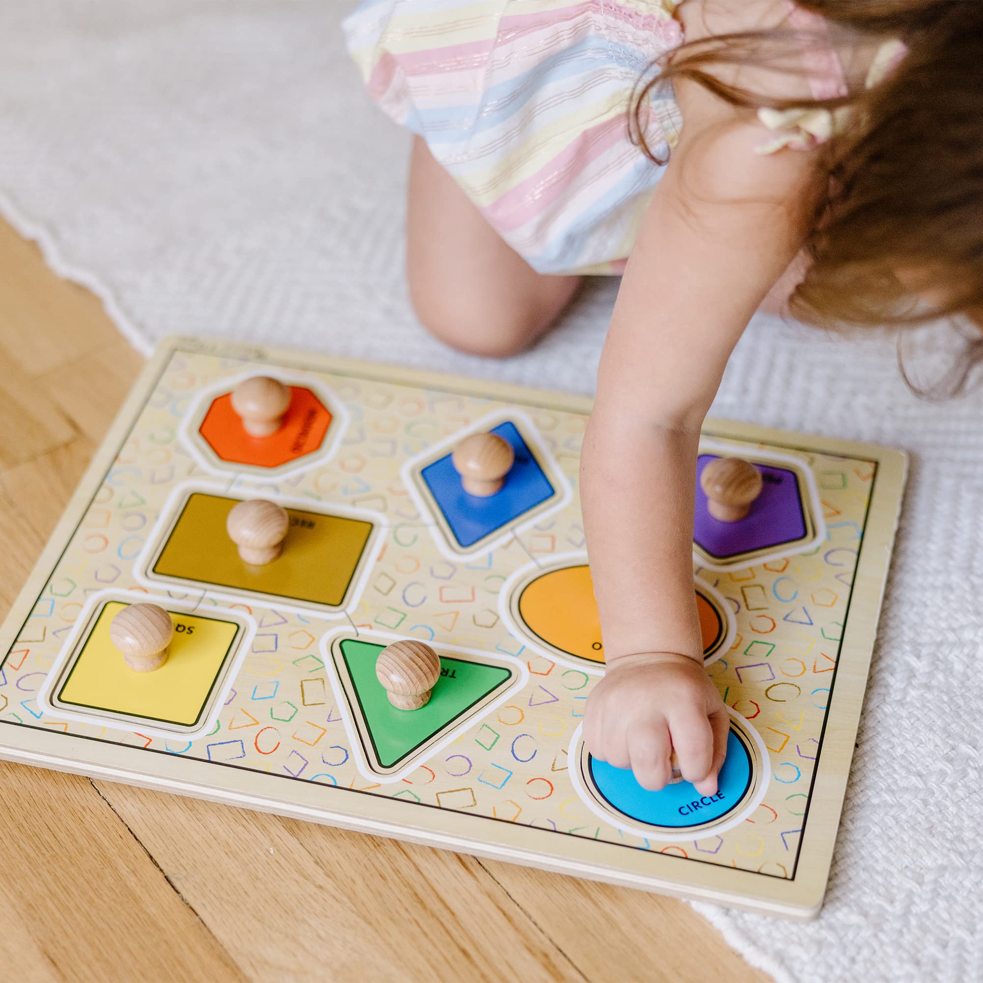 Melissa & Doug Jumbo Knob Wooden Puzzles - Shapes and Farm Animals - Chunky Baby Puzzles, Wooden Puzzles With Knobs For Toddlers Ages 1+