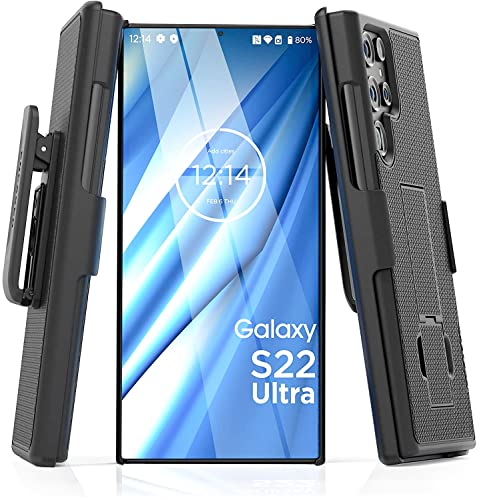 Encased DuraClip Designed for Samsung Galaxy S22 Ultra Belt Clip Case, Slim Phone Case with Holster