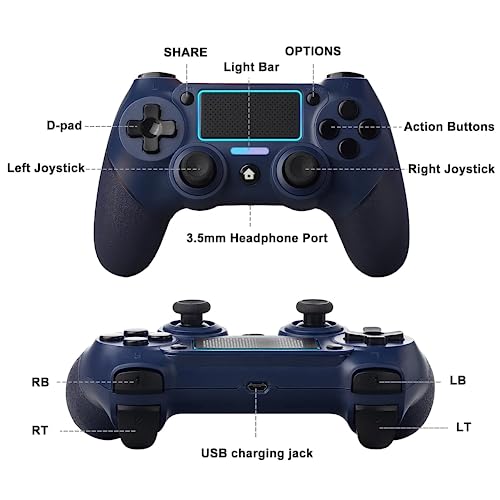Matbip PS-4 Controller Wireless Play-Station 4 Controller Compatible PS-4/Pro/Slim/PC PS-4 Controller Dual-Shock 4 with Dual Vibration/Joystick/Turbo/Touch Pad Brand
