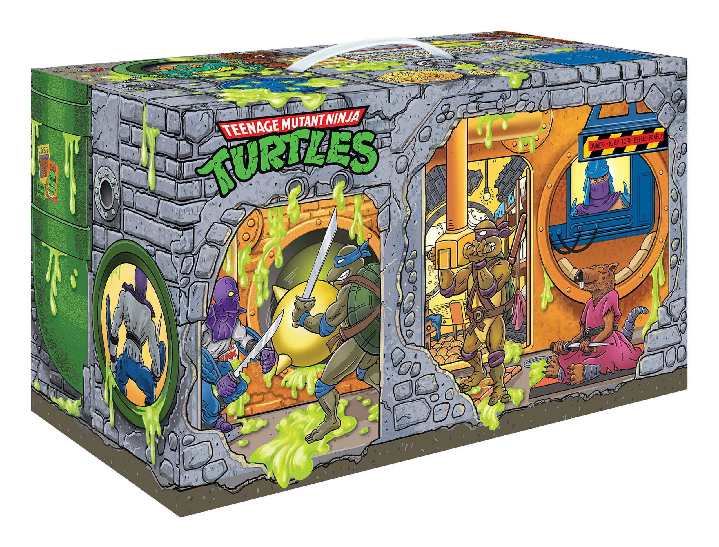 PlayMates Teenage Mutant Ninja Turtles: Retro Rotocast Sewer Lair 6-Piece Action Figure Set, Multicolor