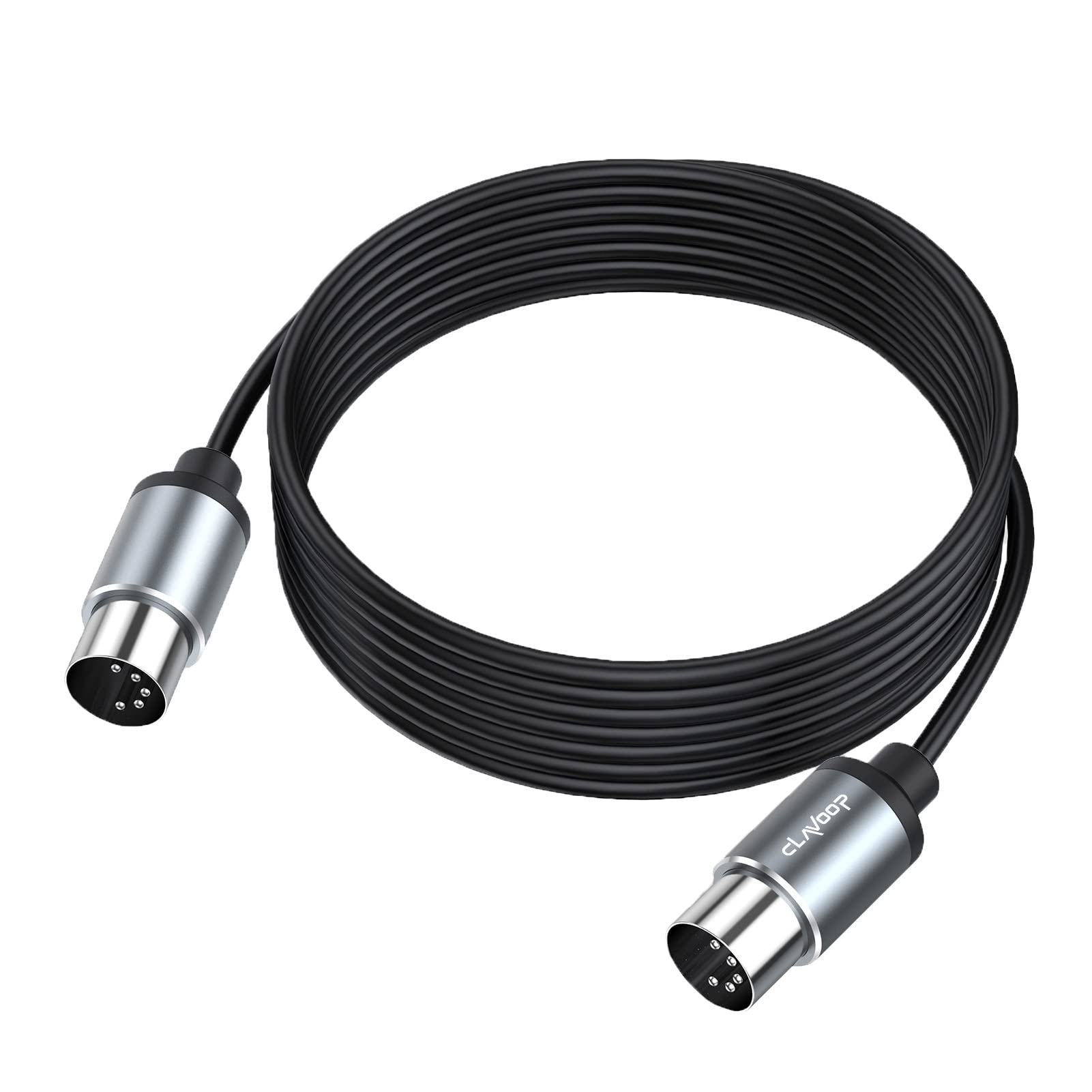 CLAVOOP MIDI Cable 10 Feet, 5 Pin DIN MIDI Male to Male Cables for MIDI Keyboard Pad Beat Maker Audio Amplifier Guitar Multi Effects Synth External Sound Card