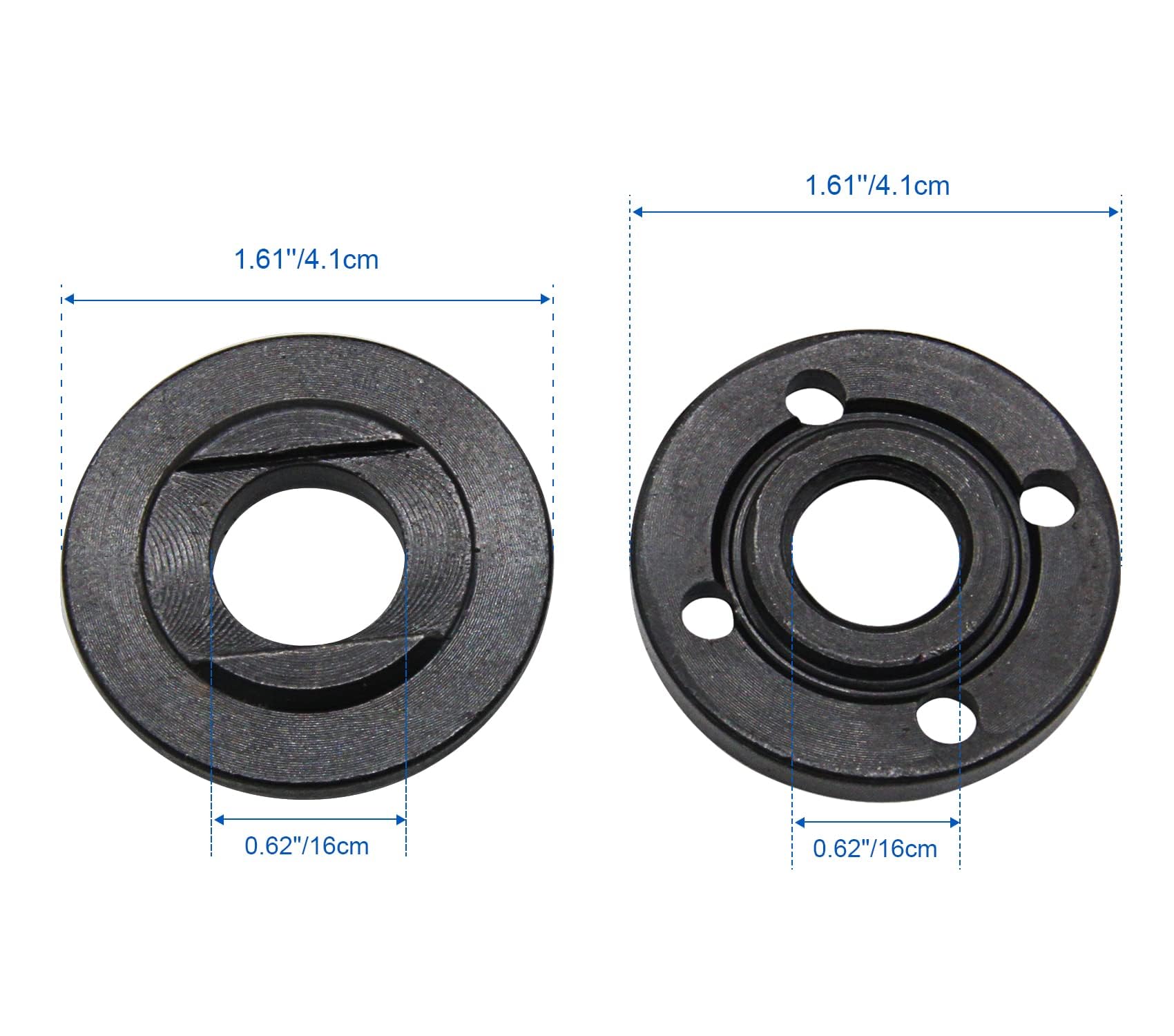 Pro-Parts 5/8"-11 Grinder Backing Flange and Lock Nut Set Angle Wrench Spanner Metal for Bosch Dewalt Black replaces 224399-1 193465-4 224568-4