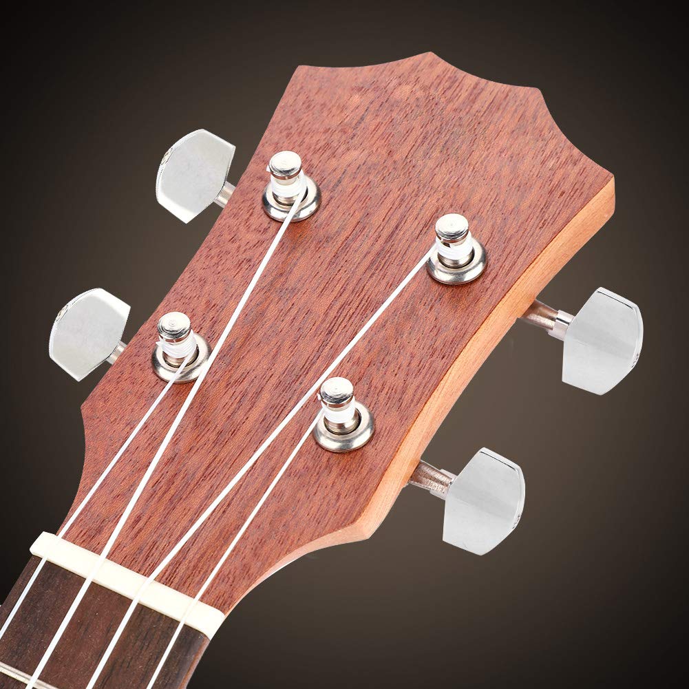 Bnineteenteam 2L2R Ukulele Tuning Peg,Silver Classical Machine Head Ukulele DIY Parts with Mounting Screws