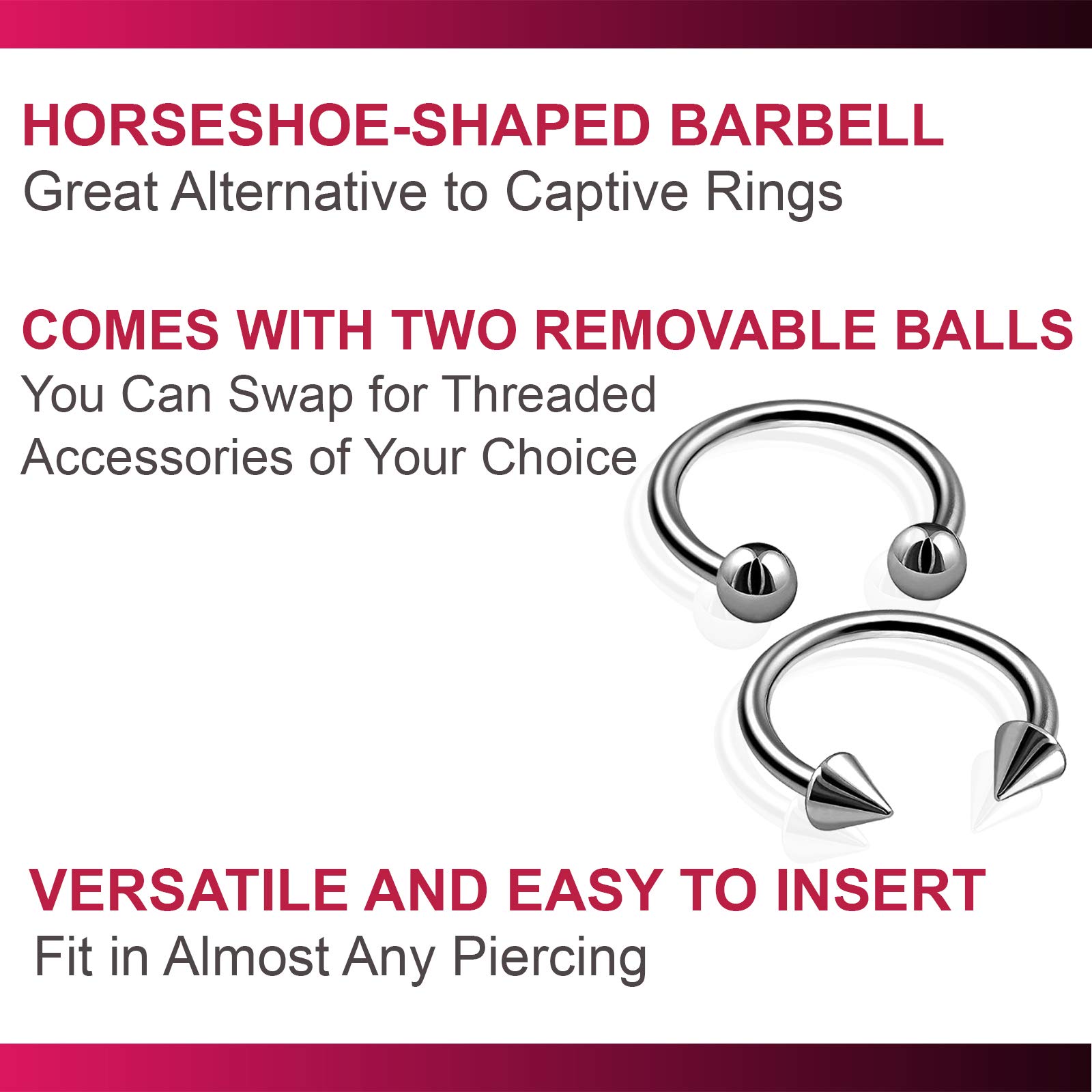 bodyjewellery 2pcs 16g Circular Barbell Titanium G23 Helix Tragus Lip Ring Cartilage Bite Snake Septum Ear Eyebrow Nose B2CCQ 8mm