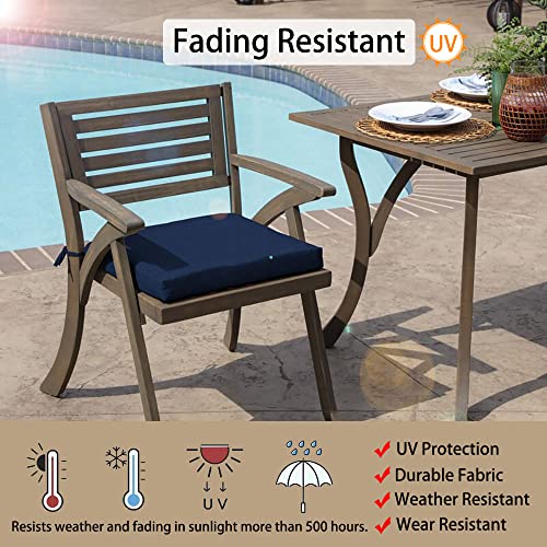 Magpie Fabrics Indoor/Outdoor Waterproof Square Corner Seat Cushion, 18" x 18" x 2.5", 2 Pack, Weather Resistant Universal Seat Cushions, for Patio Garden Dining(Navy Blue Textured)