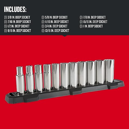 Craftsman Socket Set, SAE, 1/2-Inch Drive, 12-Point, 11-Piece (CMMT12048)