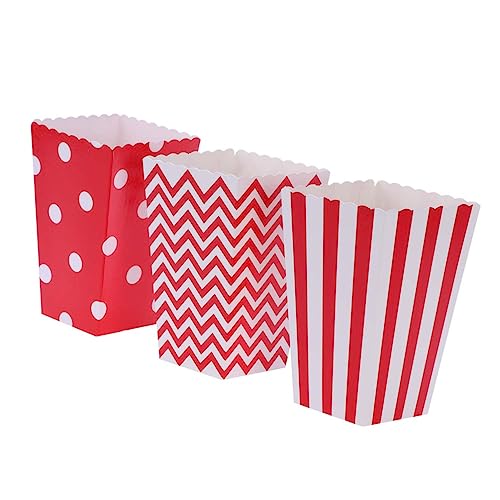SAFIGLE 30pcs Popcorn Candy Containers Snack Container Pink Paper Bags Popcorn Cartons Popcorn Boxes Paper Popcorn Containers French Fries Storage Box Food Paper Container Candy Bags Tray