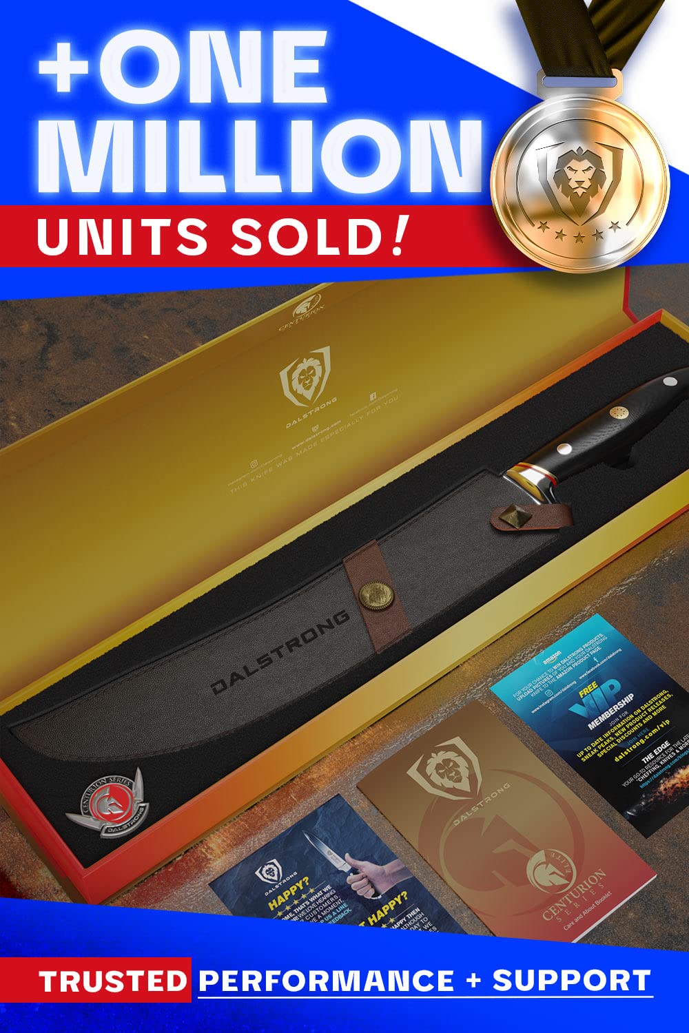 Dalstrong Butcher Knife - 10 inch - Centurion Series - Premium Swedish 14C28N High Carbon Stainless Steel - G10 Handle Meat Kitchen Knife - Razor Sharp Carving Breaking Knife - Sheath Included