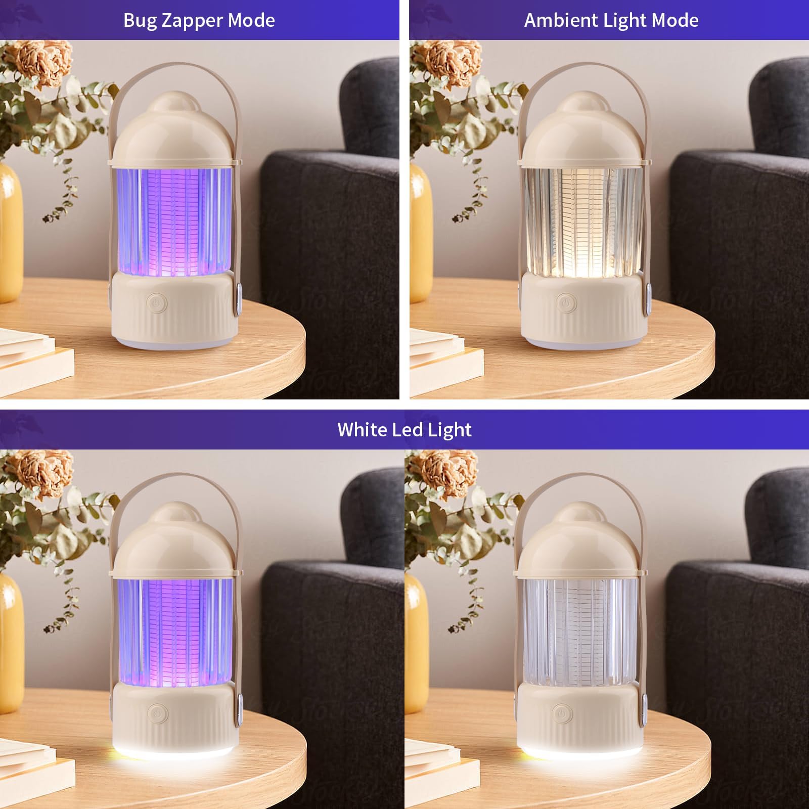 DPOD Mosquito Zapper Indoor,Electric Mosquito Killer Lamp with Led Light,5W Bug Zapper,365nm UV Flying Insect Trap for Bedroom,Balcony