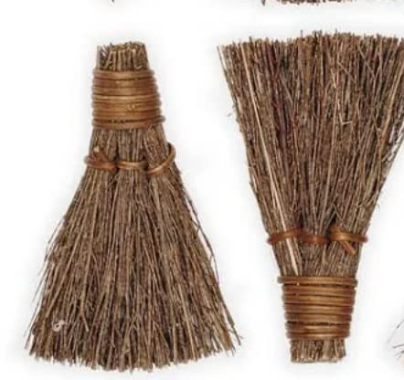 TDST Bundle of 2 Pumpkin Spice Scented Hand Broom Stick Decor Items, 6 in. Bulk Broomsticks Holiday Fall Autumn Halloween Christmas with Bonus TDST Scented Aziza, Brown (dtfg22)