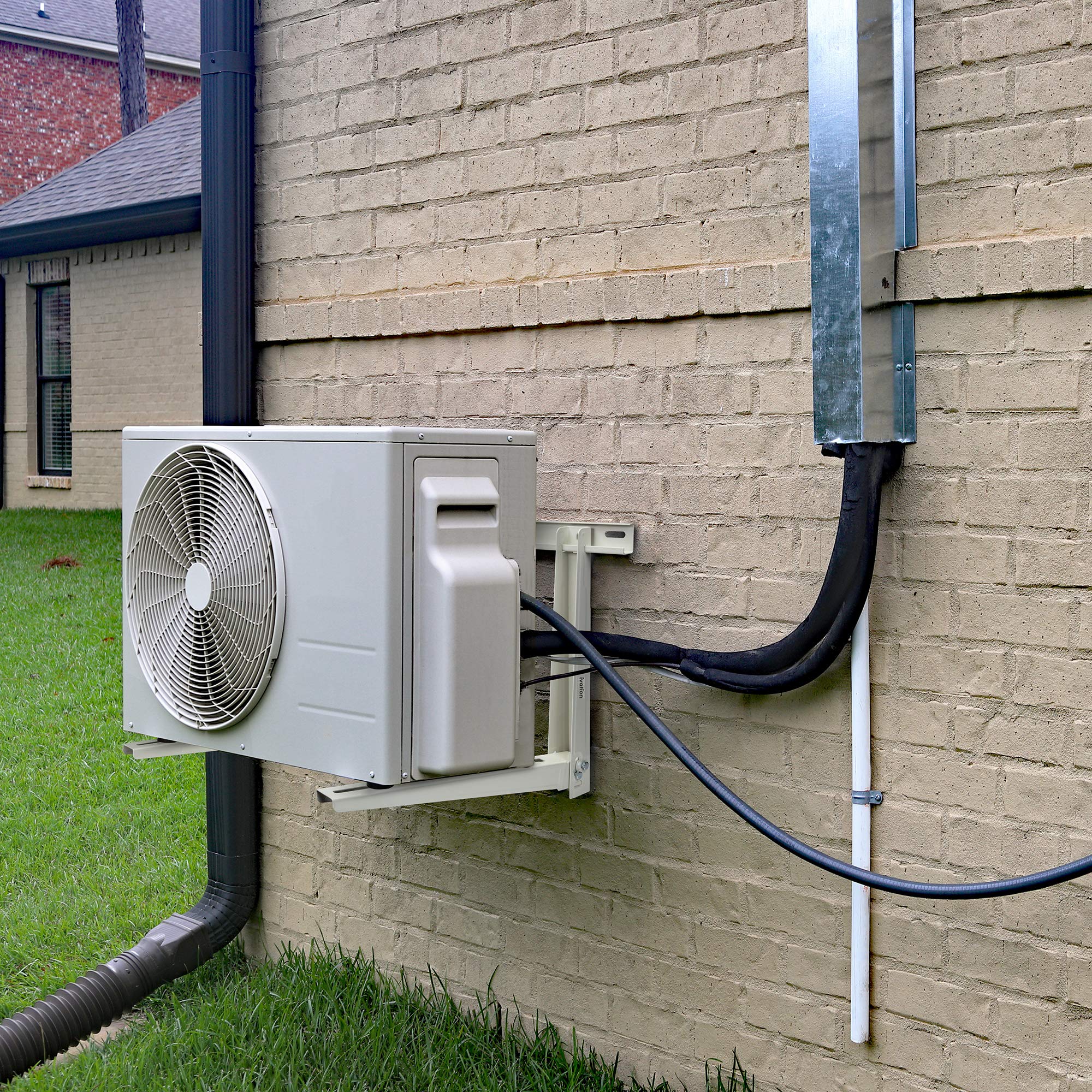 Ivation Outdoor Split Air Conditioner Mount Bracket, Heavy-Duty Wall Mounting Universal AC Bracket with Hardware for Ductless Mini Split Condenser Heat Pumps & HVAC Systems, Max 331 Lb. Capacity