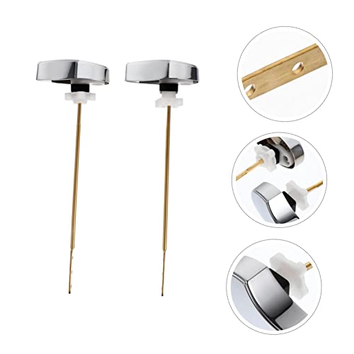 DOITOOL 2pcs Water Tank Wrench Toilet Tank Handle Toilet Handle Toilet Flush Lever Toilet Flush Levers Flush Levers Accessories Flush Lever Accessories Silver Switch Zinc Alloy Toilet