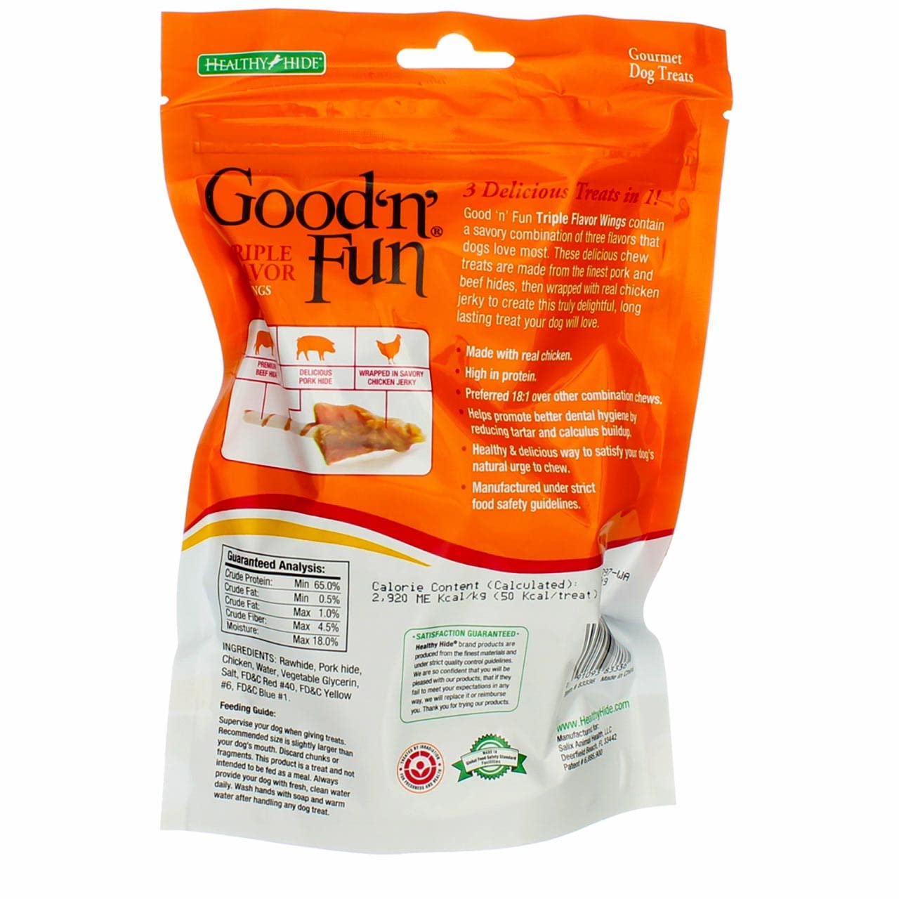 Healthy Hide Good 'n' Fun Triple-Flavor Wings - Beef, Pork & Chicken 4 oz - Pack of 33