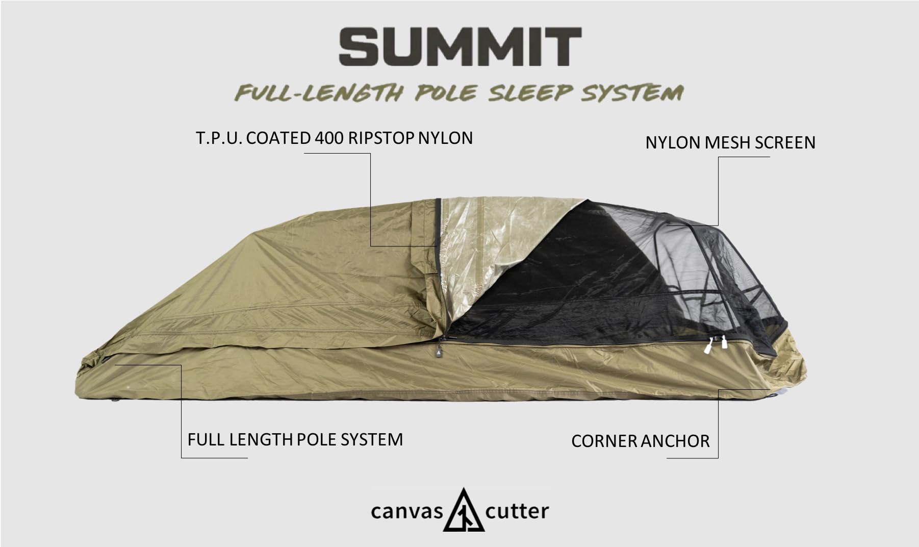 Canvas Cutter Summit Bivy - Ultralight Backpacking Gear - Waterproof Bedroll for Hiking, Camping and Backpacking - Durable Camping Essentials Made from Heavy Duty Canvas - Bedroll Bundle