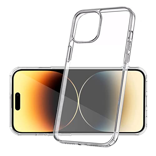 EXORO iPhone 14 Pro Max Case Clear Design with Shockproof Hard PC Back Cover and Soft TPU Protective Slim Bumper Phone Case - Non-Yellowing and Anti-Fingerprint Clear Phone Case iPhone 14 Pro Max