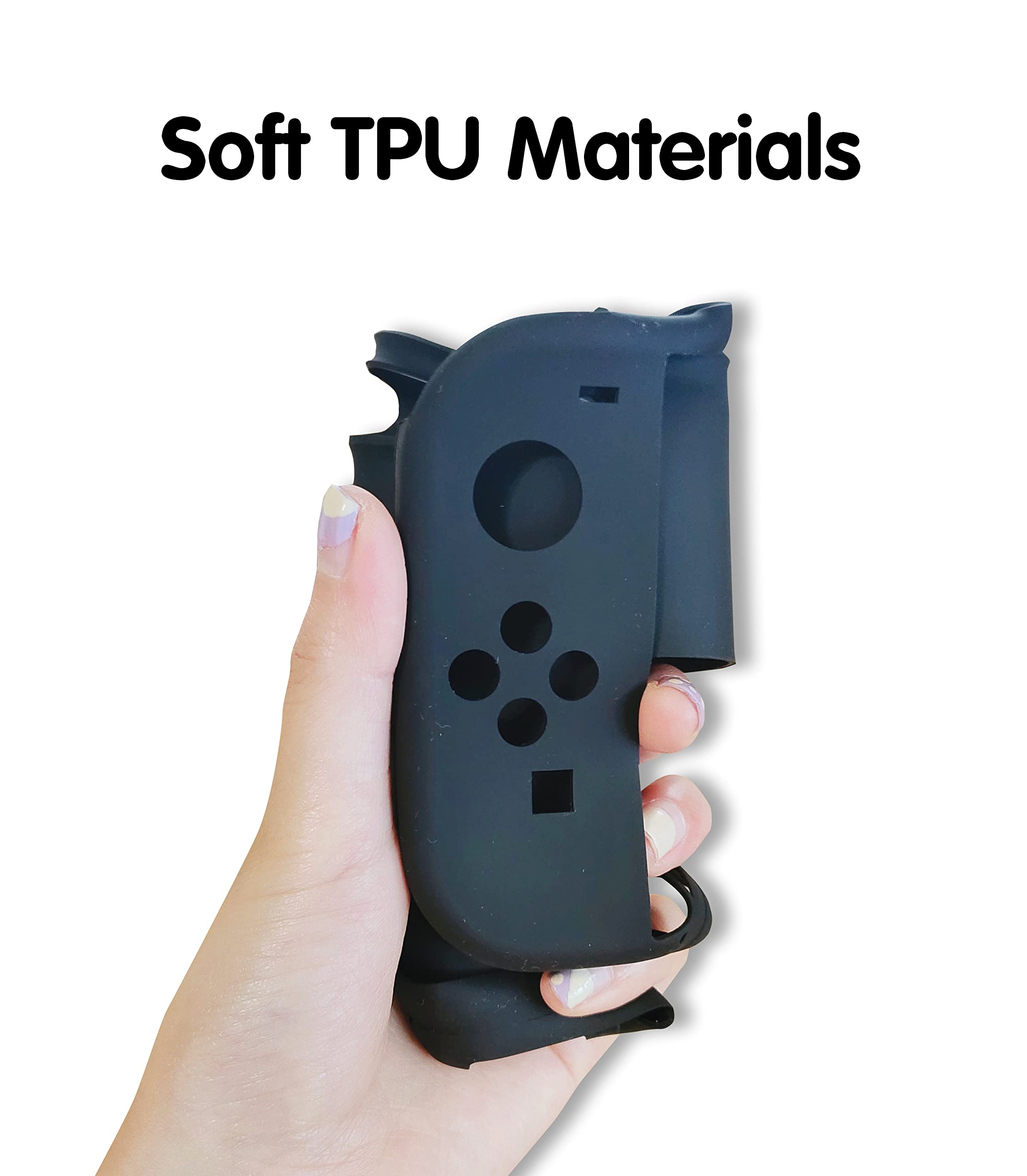 Protective Case for Nintendo Switch, Soft Silicone Slim Case Cover Compatible with Nintendo Switch OLED. (Black 1PCS)