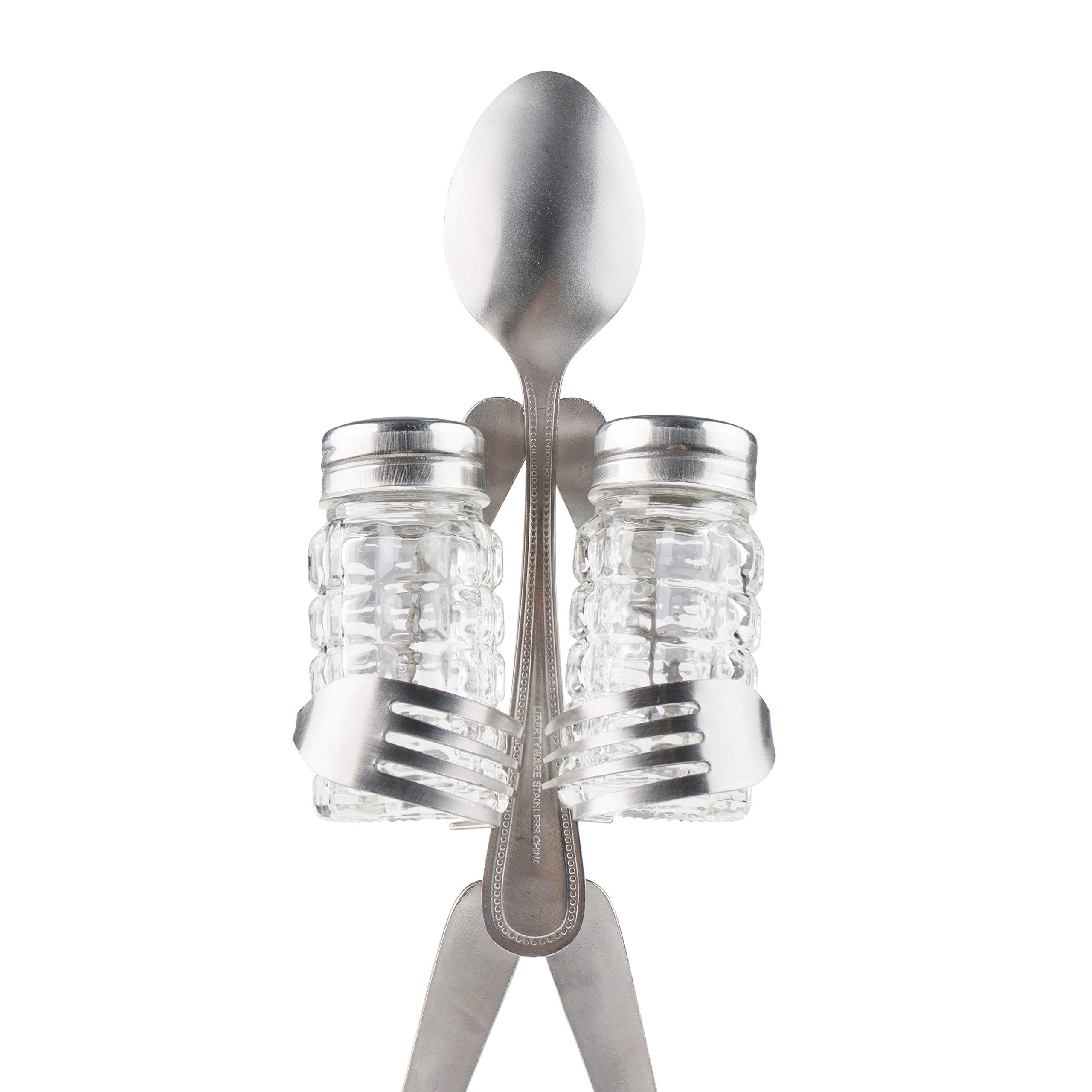 Forked Up Art S01 Spoon Salt and Pepper Stand Table Topper