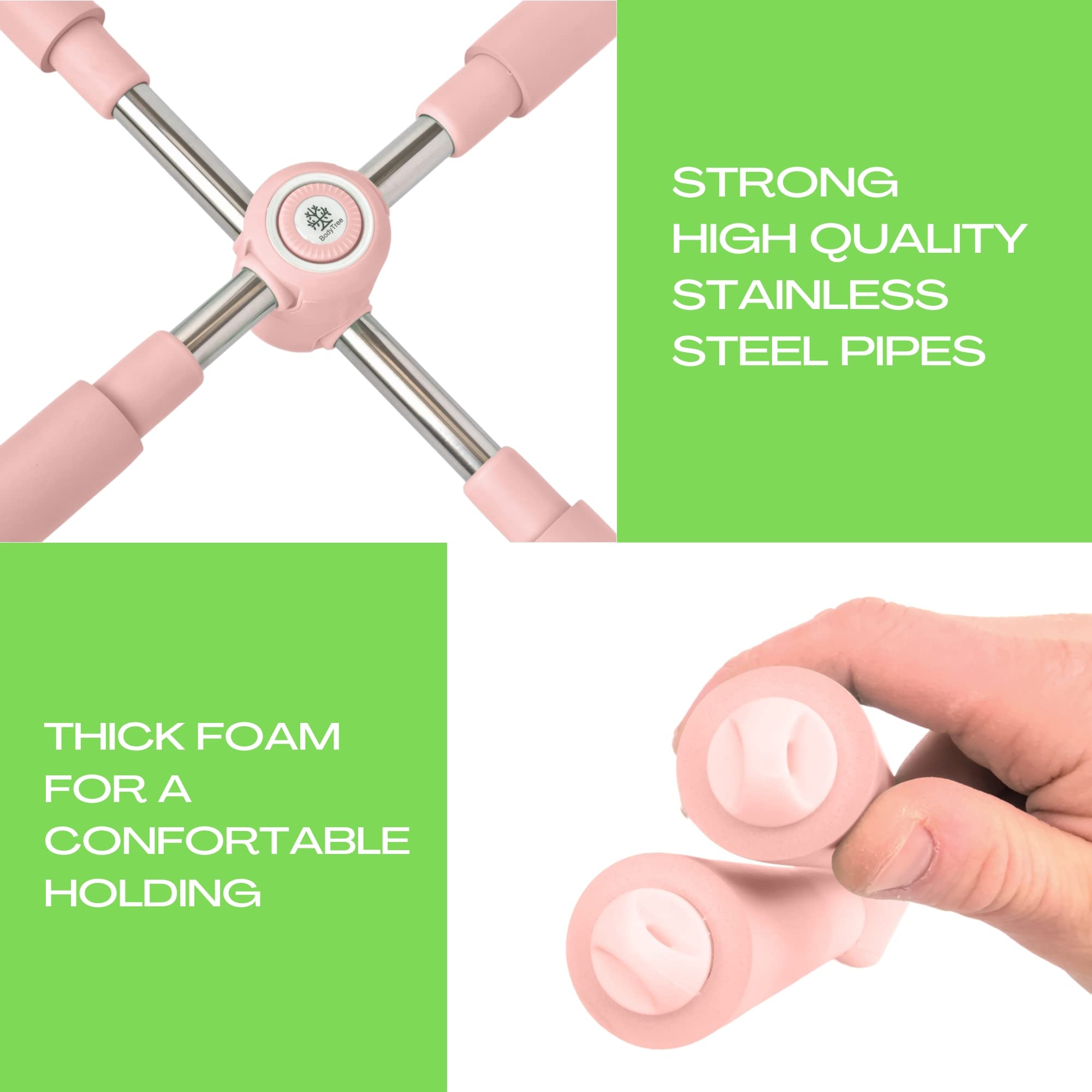 BodyTree Posture Corrector Yoga Cross Stick - Back Pain Relief for Men Women - Back Stretcher and Straightener for Upper and Lower Back - Stretch Pole - Neck Hump Cracker bar Cracking Device Brace