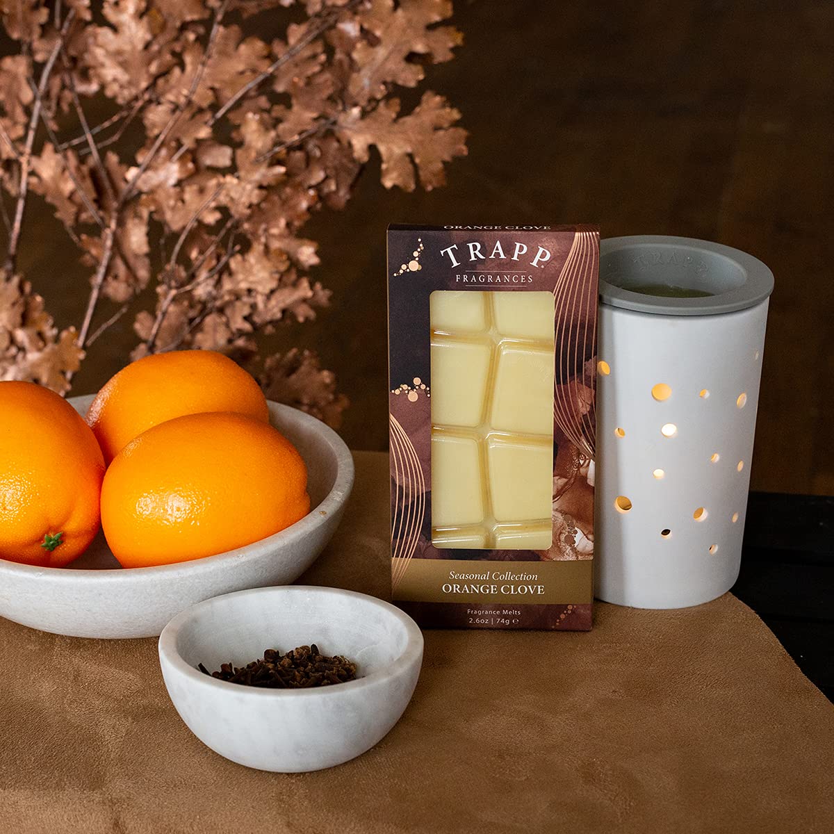 Trapp 2.6oz Orange Clove Fragrance Wax Melts, Seasonal Home Collection, 30 Hours – Soy Wax Fragrance Melts, Citrus Scented Wax Melts